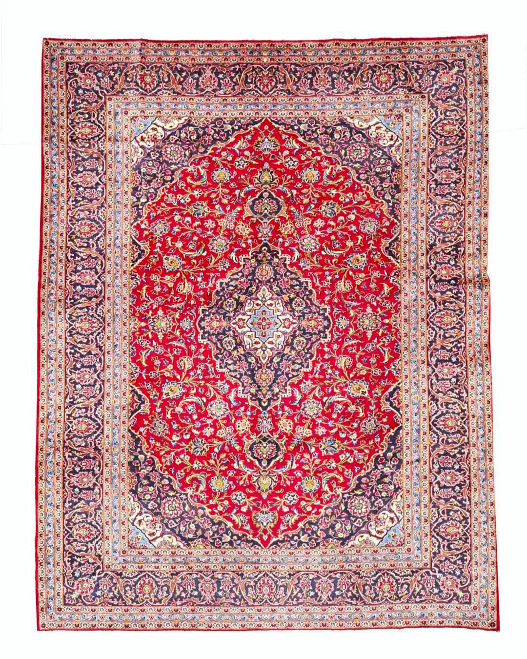 A25a PRELOVED Mianfarsh 3.4 x 2.5m Handknotted Red Kashan Persian ...